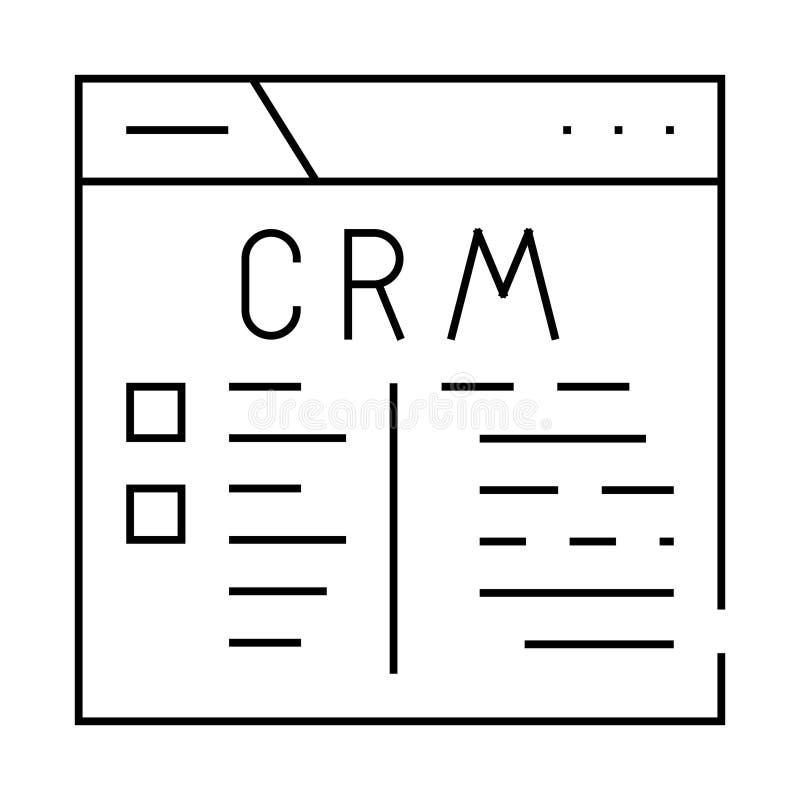 Crm System Line Icon Vector Illustration Sign Stock Illustration ...