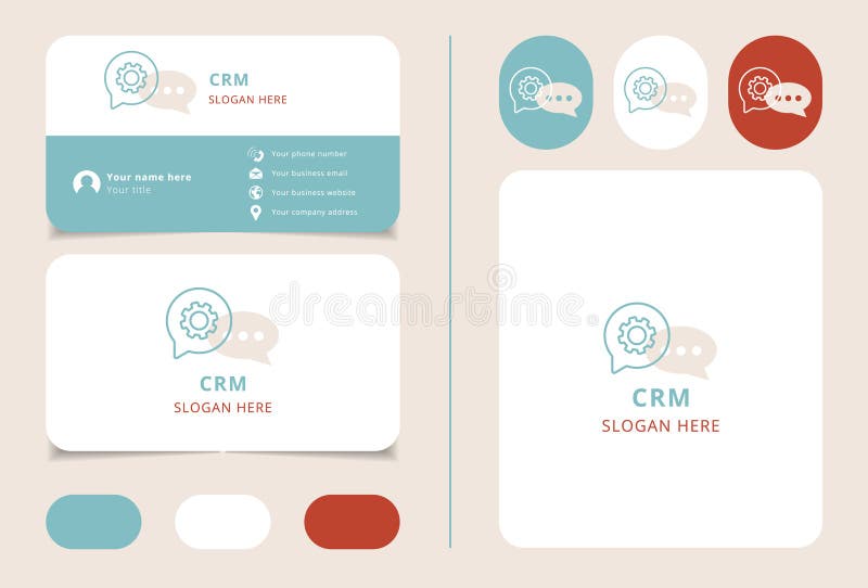 Crm System Logo Concept Featuring Chat Bubble and Gear Stock Vector ...