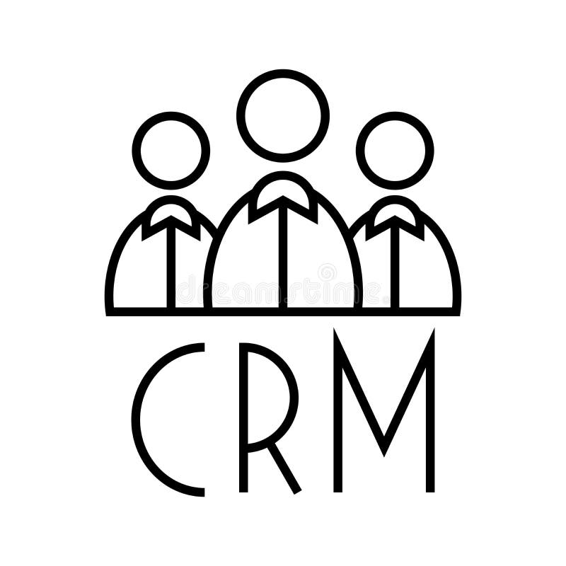 Crm Tean Line Icon, Concept Sign, Outline Vector Illustration, Linear ...
