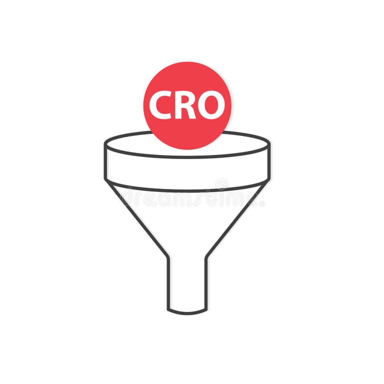 CRO Conversion Rate Optimization Acronym and Sales Funnel Icon Stock Vector - Illustration of ...