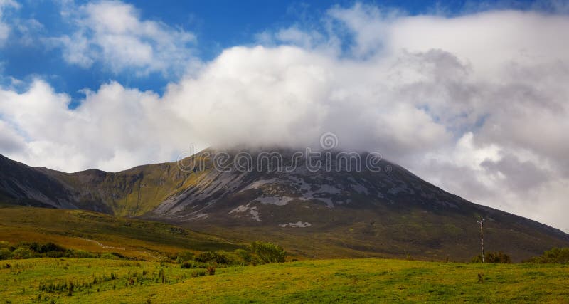 Croagh Patrick mountain stock photo. Image of irish, monument - 5339422