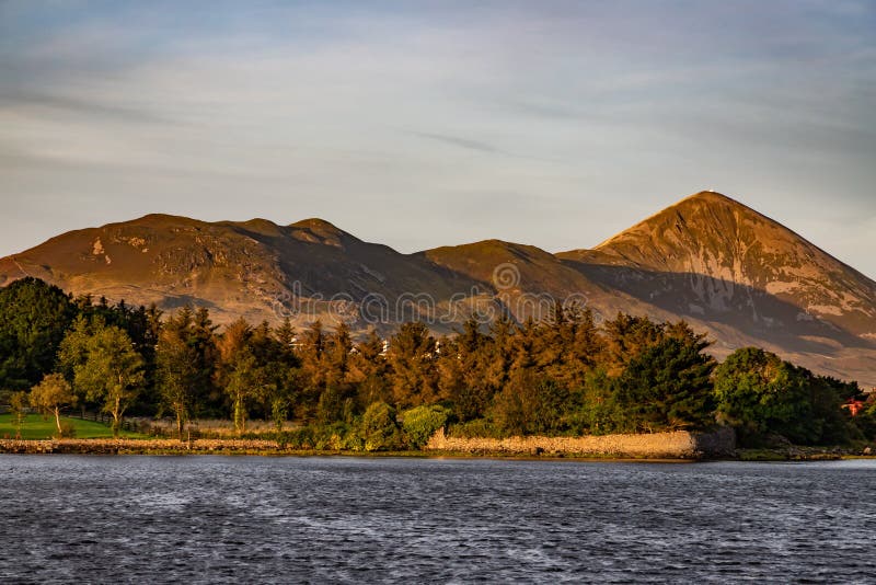 Croagh Patrick Mountain at Sunset Stock Image - Image of westport ...