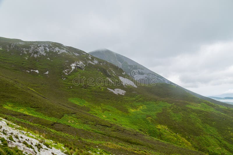Croagh Patrick Mountain View Stock Image - Image of national, hillside ...