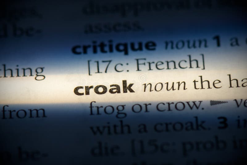 Croak stock photo. Image of meaning, book, close, croak - 161577414