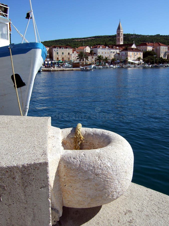 Croatia, Brac Island, Supetar Port Stock Image - Image of harbor ...