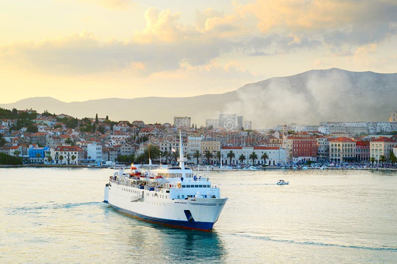 Aerial View, Split City Center, Old Town With Diocletian Palace ...