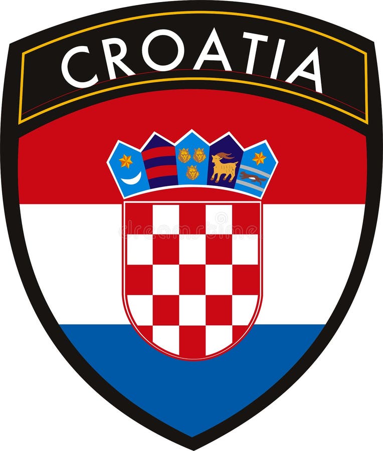 Croatia flag stock vector. Illustration of blue, insignia - 8276121