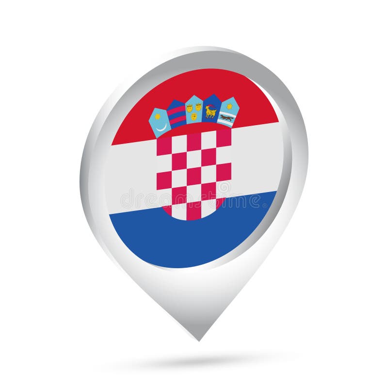 Croatia flag 3d pin icon stock vector. Illustration of pinpoint - 262034715