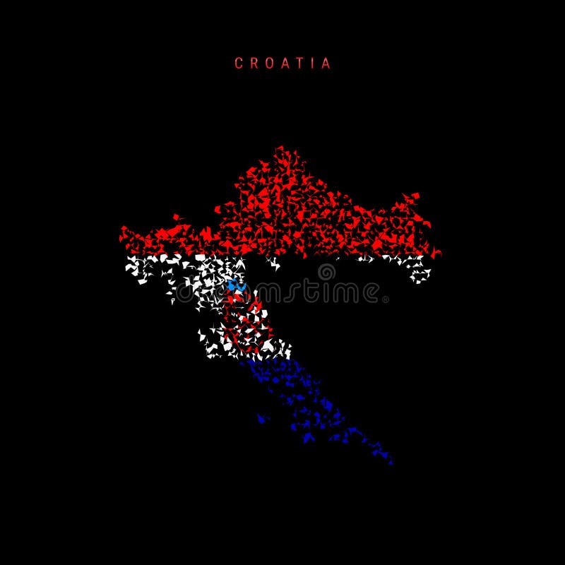 Croatia Flag Map, Chaotic Particles Pattern in the Croatian Flag Colors ...