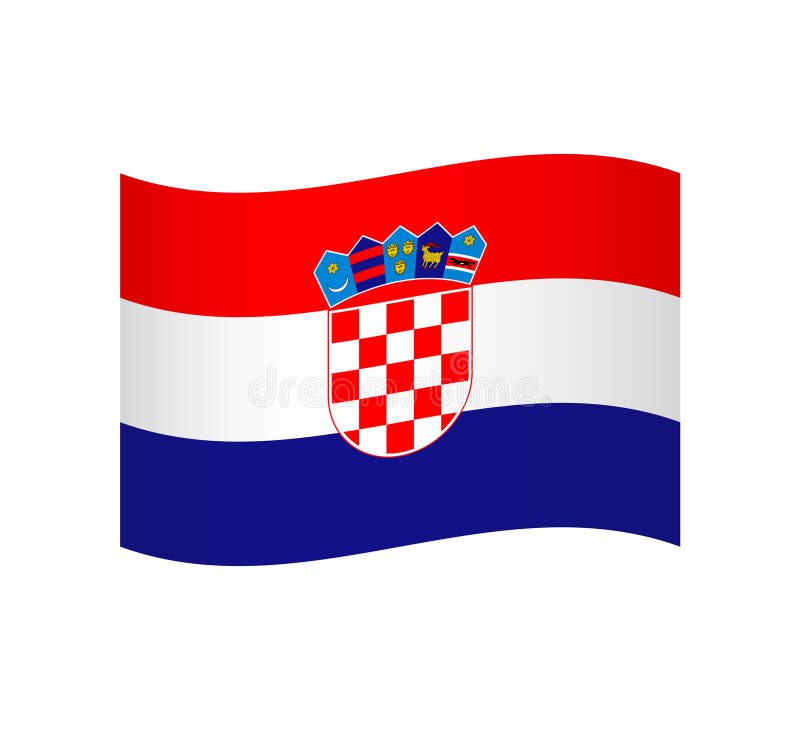 Wavy Vector Flag of Croatia Stock Vector - Illustration of emblem ...