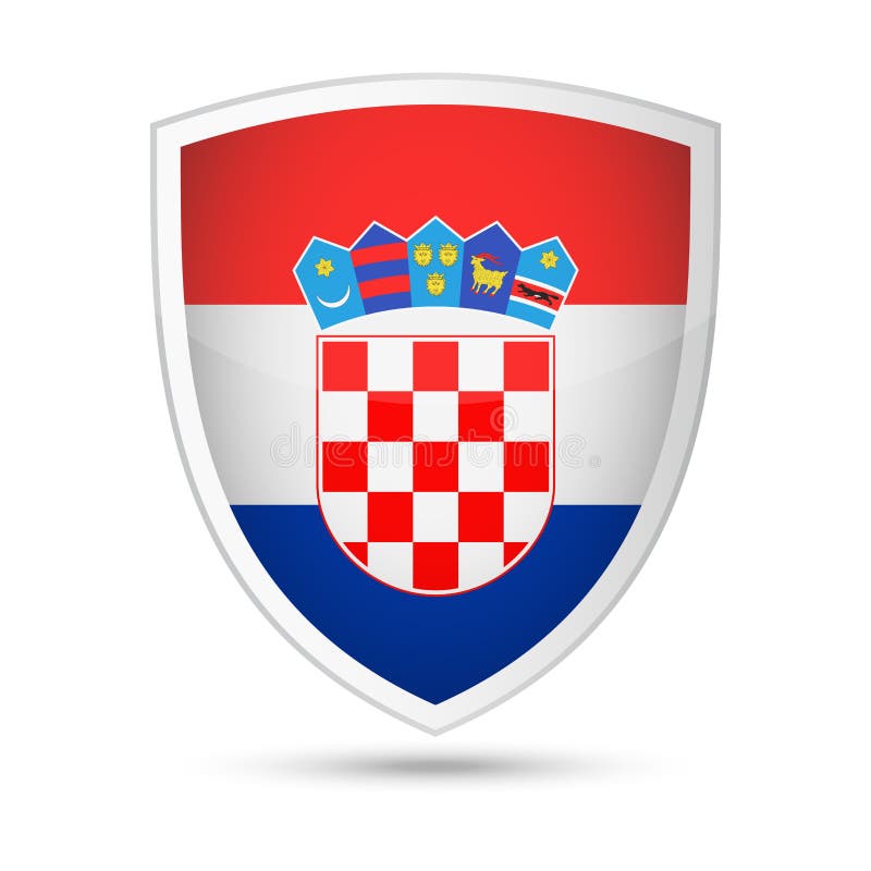 Croatia Flag Vector Shield Icon Stock Illustration - Illustration of ...