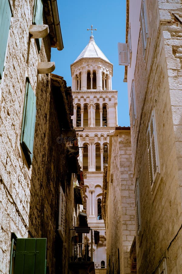 Old Town and Monuments of Split Stock Photo - Image of historic ...