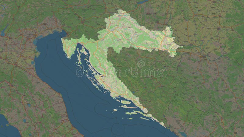 Croatia Highlighted. Topo German Stock Illustration - Illustration of ...