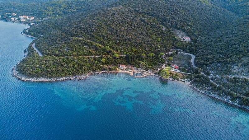 Croatia, Korcula Island. Aerial Photography. Stock Image - Image of ...