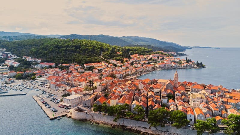Croatia, Korcula Island. Aerial Photography. Stock Photo - Image of ...