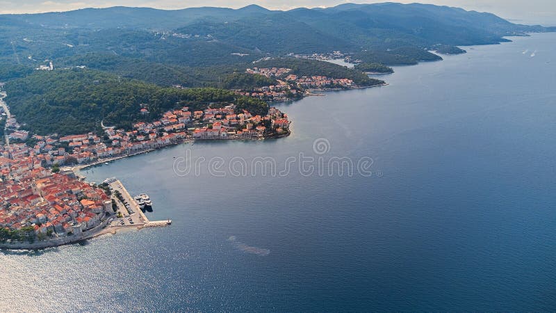 Croatia, Korcula Island. Aerial Photography. Stock Image - Image of ...