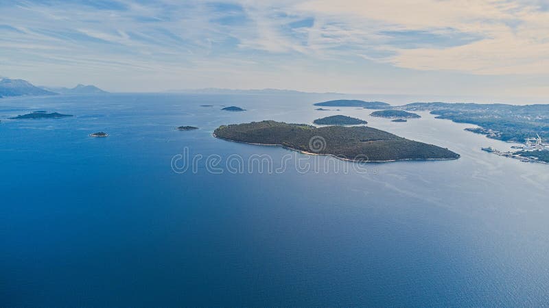 Croatia, Korcula Island. Aerial Photography. Stock Photo - Image of ...