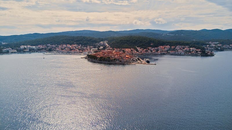 Croatia, Korcula Island. Aerial Photography. Stock Image - Image of ...