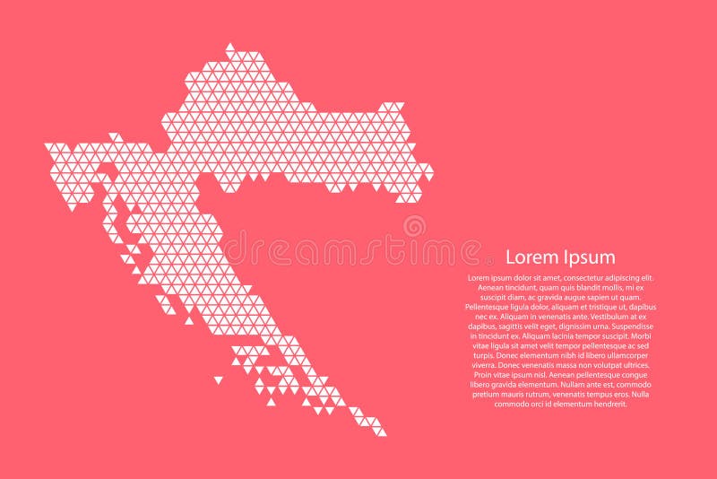 Croatia Map Abstract Schematic from White Triangles Repeating Pattern ...