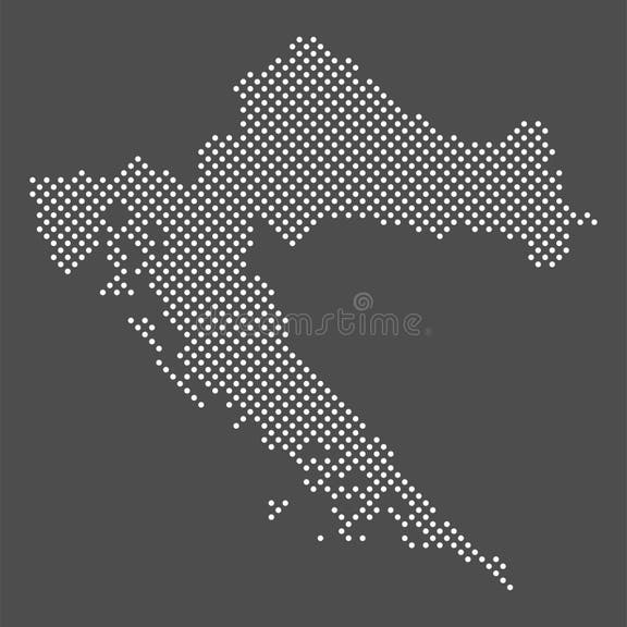 Croatia Map Dot on Gray Background. Dotted Map Republic of Croatia ...