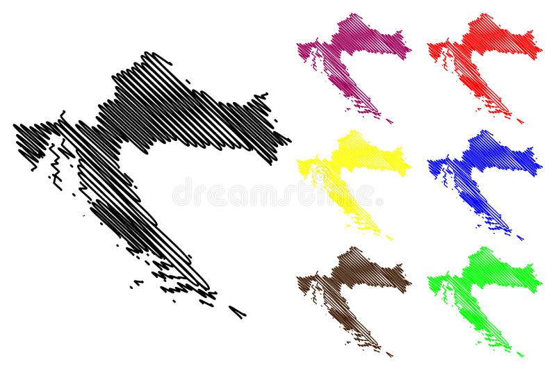Croatia map vector stock vector. Illustration of scratch - 98941198
