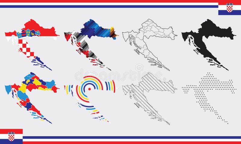 Croatia Map Vector Set stock vector. Illustration of dotted - 159537552