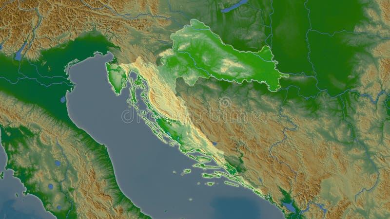 Croatia - Physical. Composition Stock Illustration - Illustration of ...