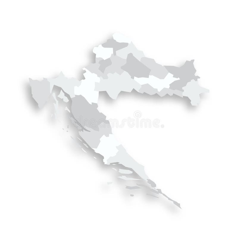 Croatia Political Map of Administrative Divisions Stock Vector ...
