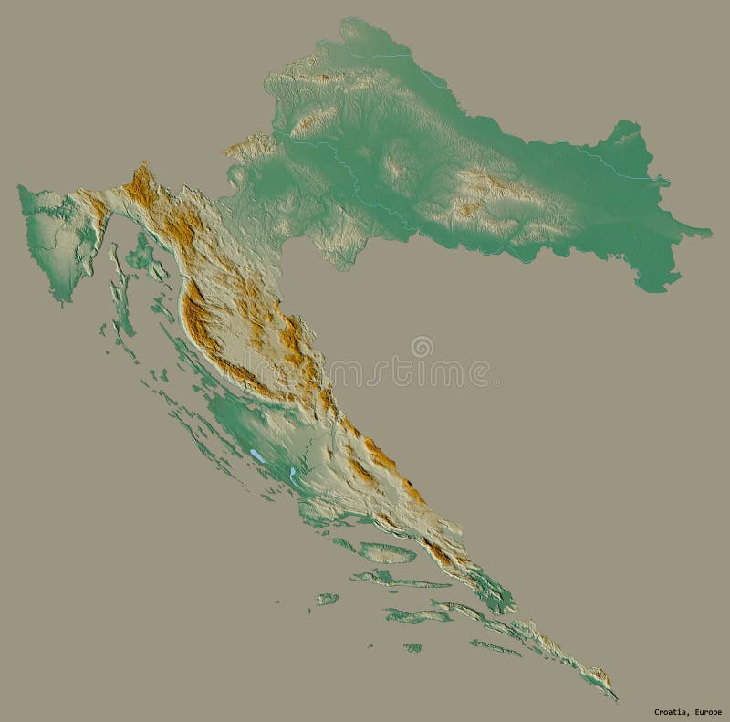 Croatia on solid. Relief stock illustration. Illustration of rendering ...