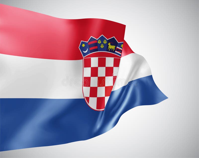 Croatia, Vector Flag with Waves and Bends Waving in the Wind on a White ...
