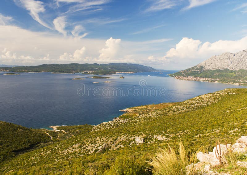 Croatian Coastline and Islands on the Adriatic Sea Stock Photo - Image ...