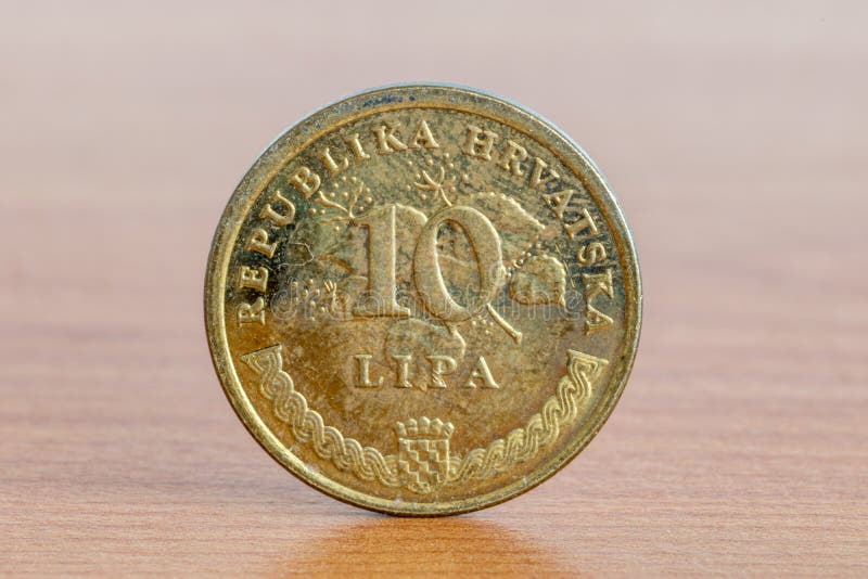 Croatian Coin 10 Lipa on Wooden Table Stock Photo - Image of symbol ...