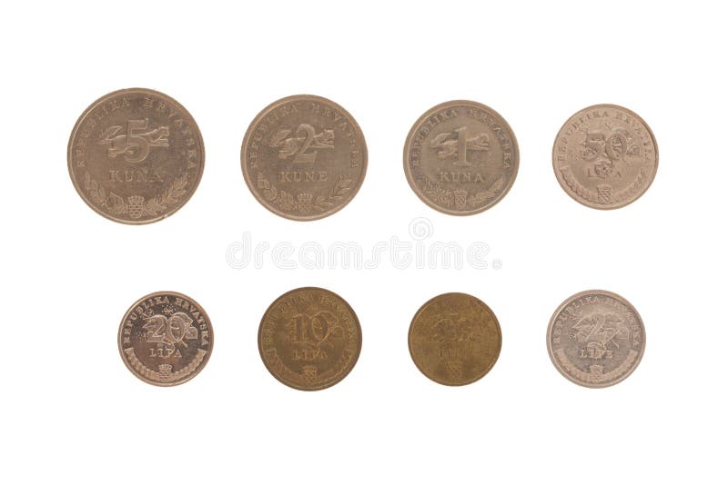 Set of Croatian Coins stock image. Image of coin, market - 119608191