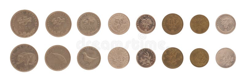 Set of Croatian Coins stock image. Image of coin, market - 119608191