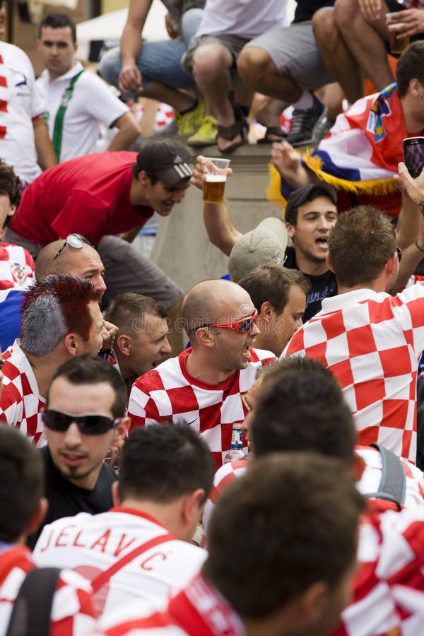 Croatian fans (Euro2012) editorial photography. Image of friendship ...