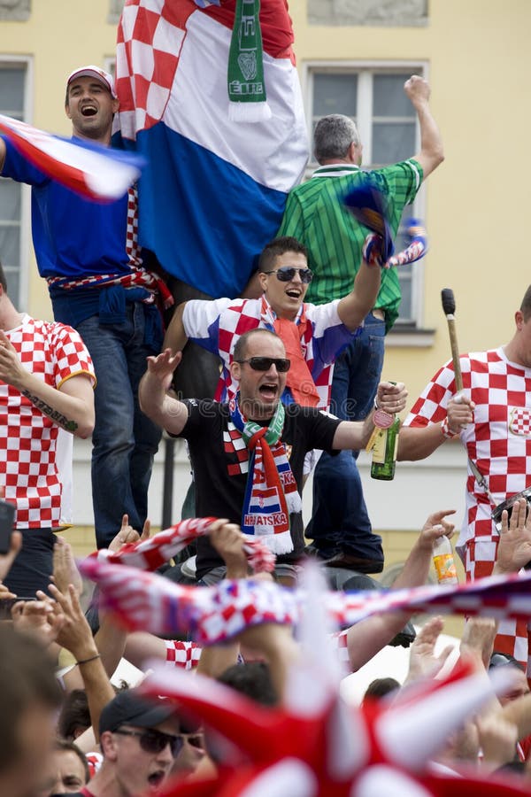Croatian fans (Euro2012) editorial stock photo. Image of match - 25394263