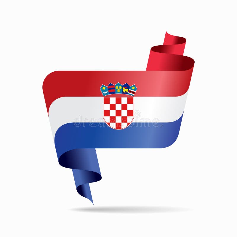 Croatian Flag Wavy Ribbon Background. Vector Illustration. Stock ...