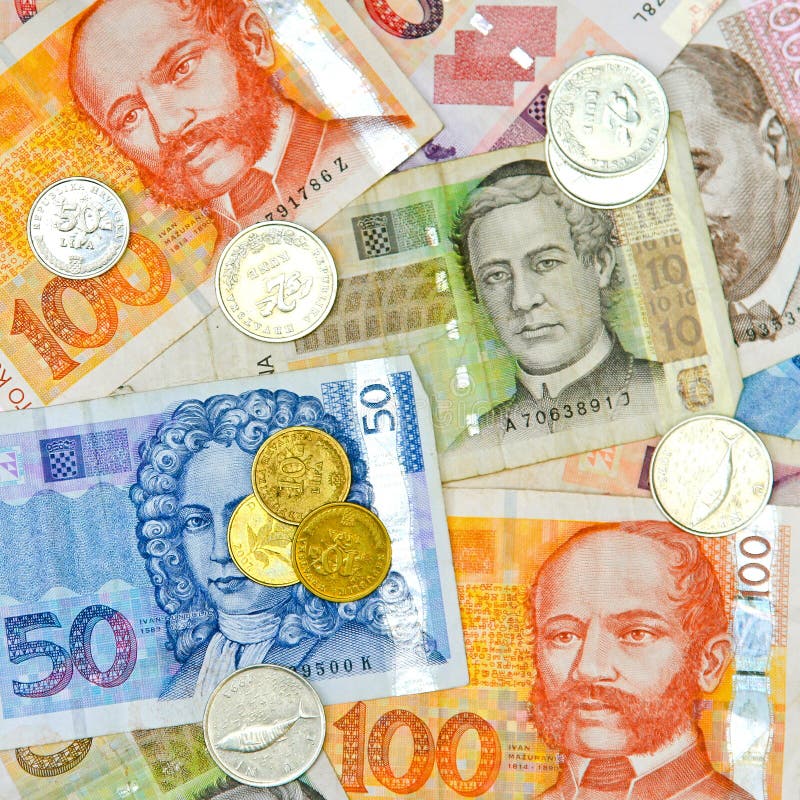 Croatian money square stock photo. Image of colorful - 16222644