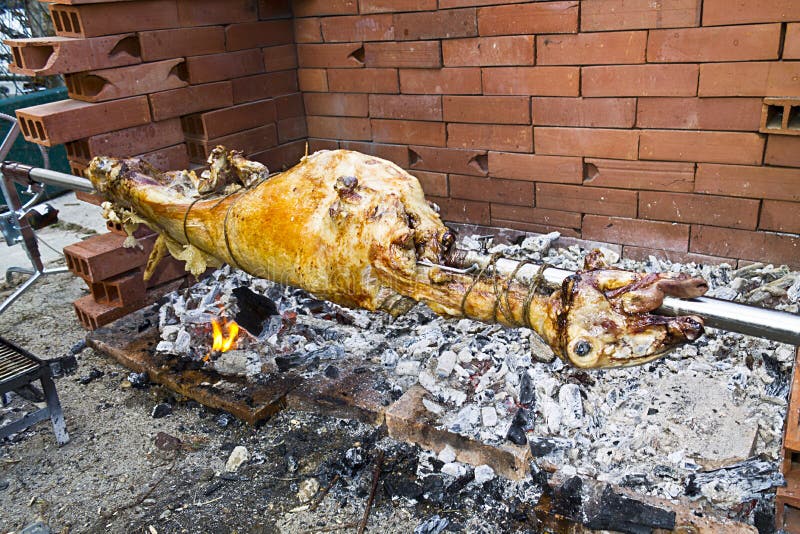Croatian Speciality Roasted Lamb Stock Image - Image of lamb, meal ...