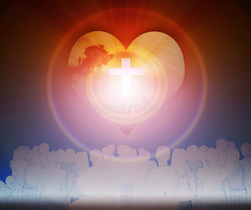 Croce E Luce Con L'ombra Della Gente Fotografia Stock - Immagine di ...