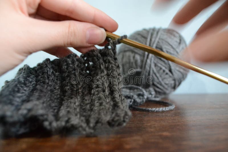 Crochet and a ball of wool stock photo. Image of wool - 220199076