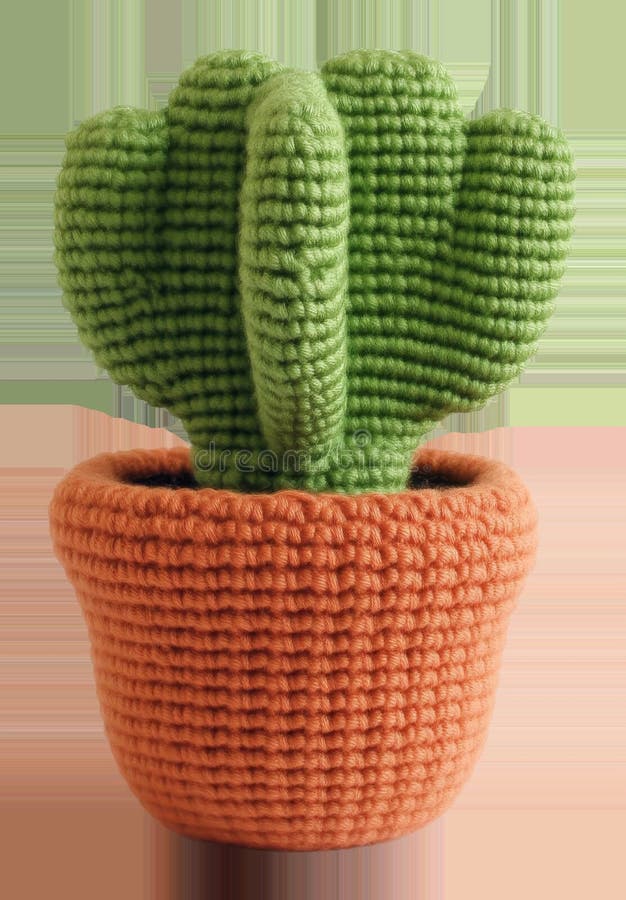 Crochet Cactus in Handmade Pot, Decorative Home Accessory. Craft and ...