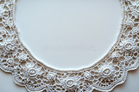 Crochet Doily Forming a Decorative Border on a White Background ...