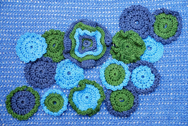 Crochet Flowers Blue Hydrangea Stock Photo - Image of craftsman, wire ...