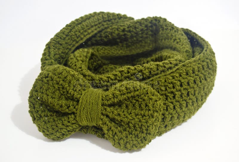 Crochet Green Infinity Scarf Stock Photo - Image of chunky, green: 62682616