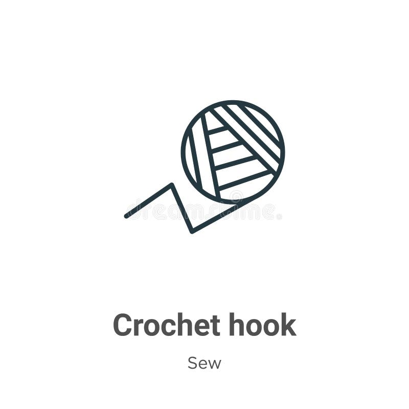 Crochet Hook Outline Vector Icon. Thin Line Black Crochet Hook Icon ...