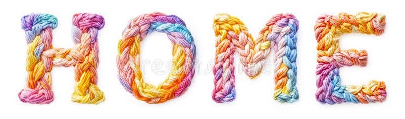 Crochet Knitted Home Text Isolated Stock Illustration - Illustration of ...