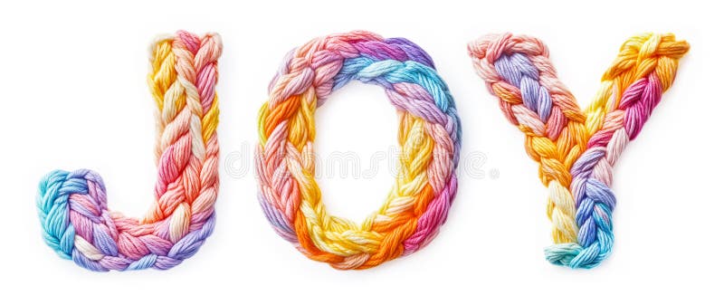 Crochet Knitted Joy Text Isolated Stock Illustration - Illustration of ...