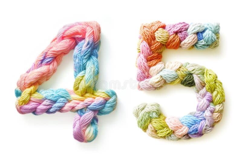 Crochet Knitted Number "4" and "5" Isolated Stock Illustration ...