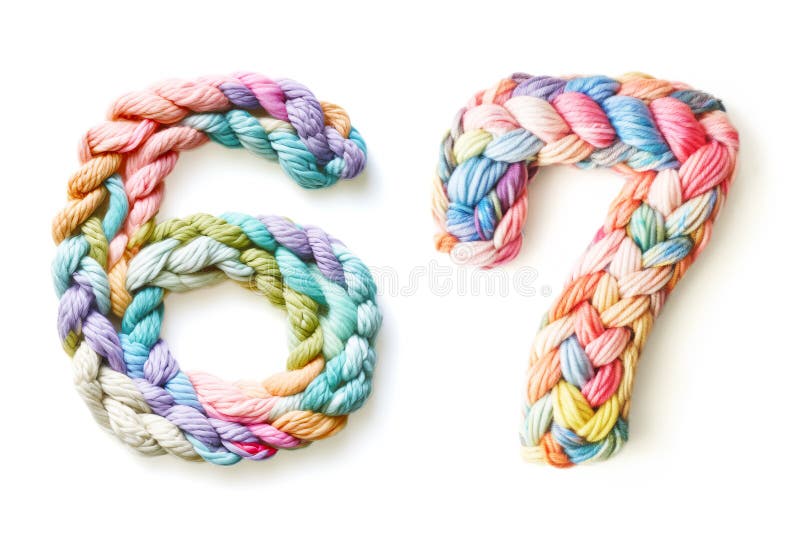 Crochet Knitted Number "6" and "7" Isolated Stock Illustration ...
